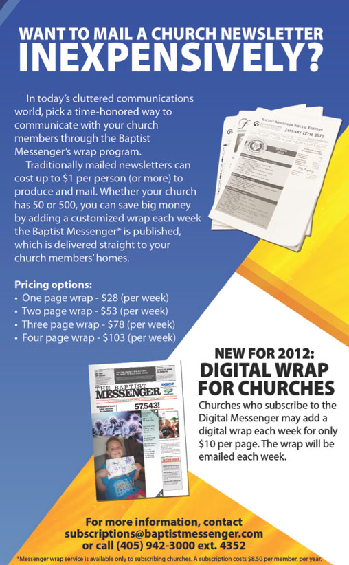 Messenger Church Wrap Flyer|Baptist Messenger of Oklahoma