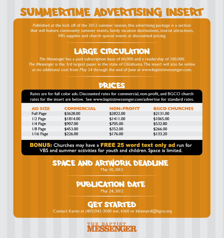Summertime Insert Flyer|Baptist Messenger of Oklahoma